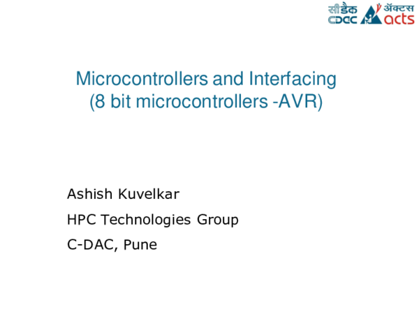 Pdf Microcontrollers And Interfacing 8 Bit Microcontrollers Avr