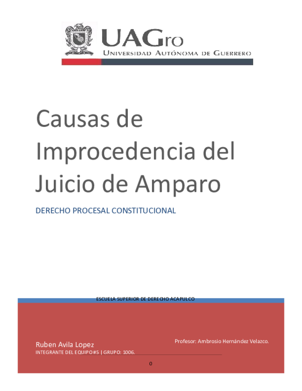 (DOC) Causas de Improcedencia del Juicio de Amparo