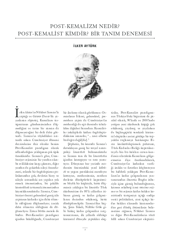 (PDF) Post-Kemalizm Nedir? Post-Kemalist Kimdir? Bir Tanım Denemesi