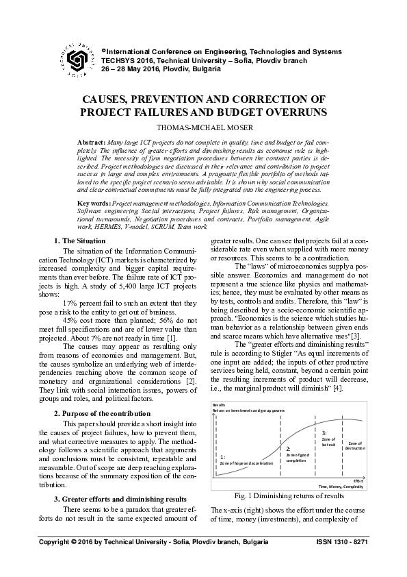 (PDF) CAUSES, PREVENTION AND CORRECTION OF PROJECT FAILURES AND BUDGET ...