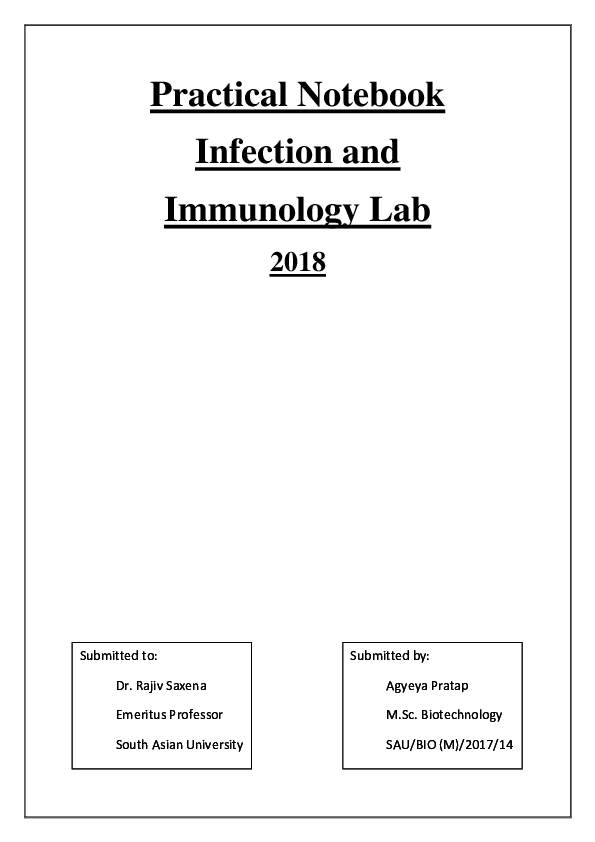 (DOC) Practical Notebook Infection and Immunology Lab 2018
