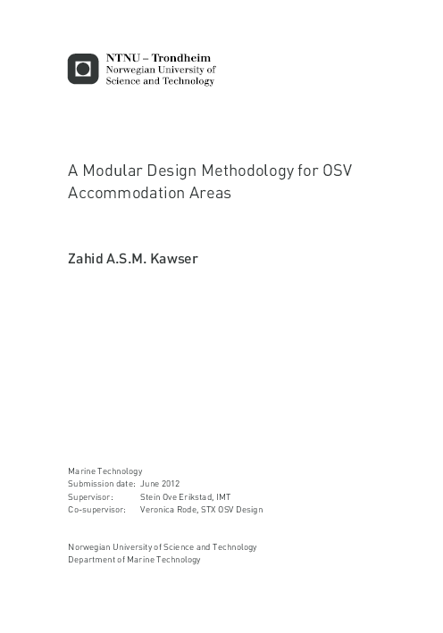 (PDF) A Modular Design Methodology for OSV Accommodation Areas