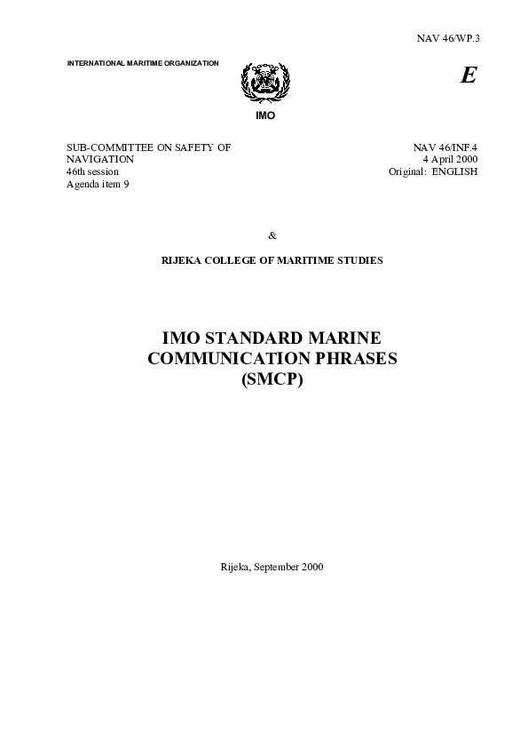 (PDF) Enhancing Maritime Safety with SMCP Phrases