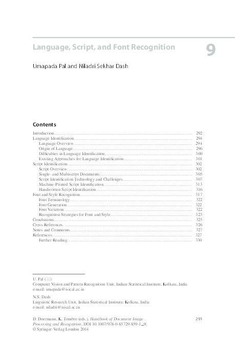 (PDF) Language, Script, and Font Recognition