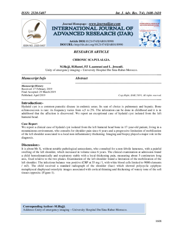 (PDF) CHRONIC SCAPULALGIA.