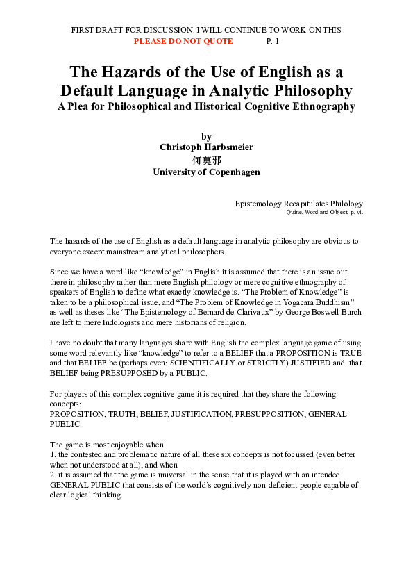 (PDF) The Hazards of the Use of English as a Default Language in ...