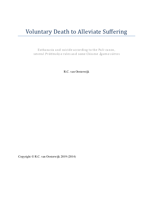 (PDF) Voluntary Death to Alleviate Suffering