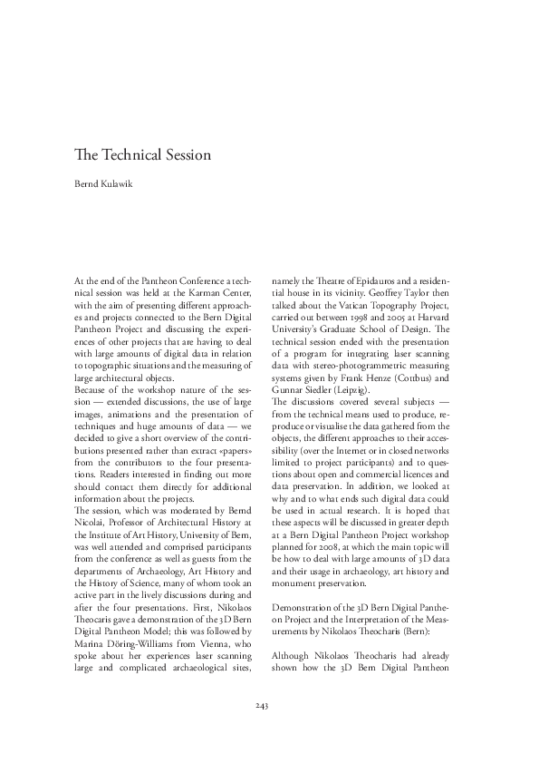 (PDF) The Technical Session