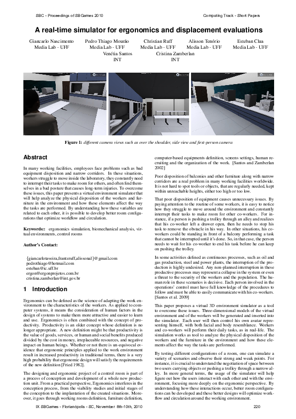 (PDF) A real-time simulator for ergonomics and displacement evaluations