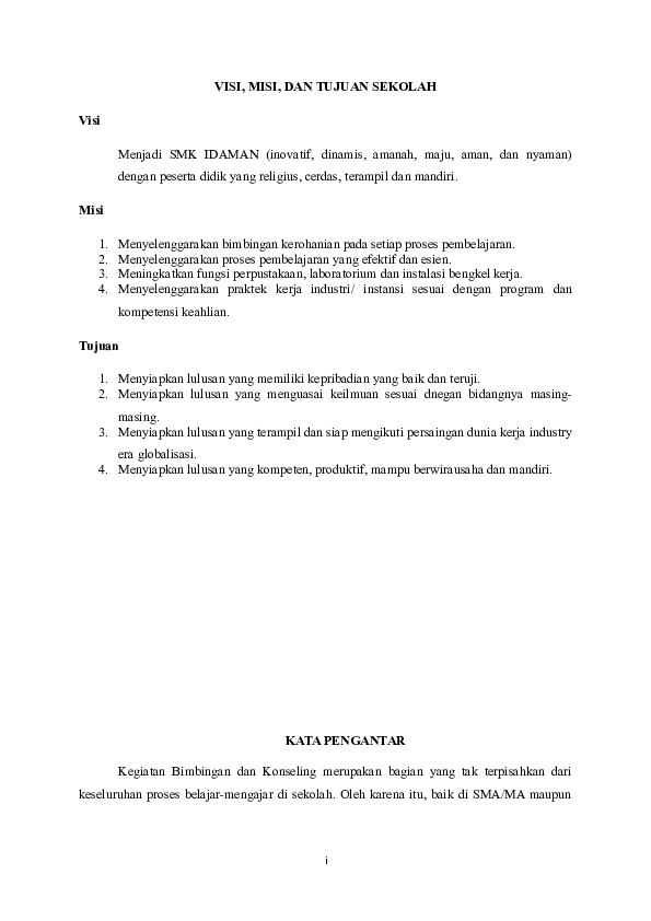(DOC) VISI, MISI DAN TUJUAN (BUKU BAB II)