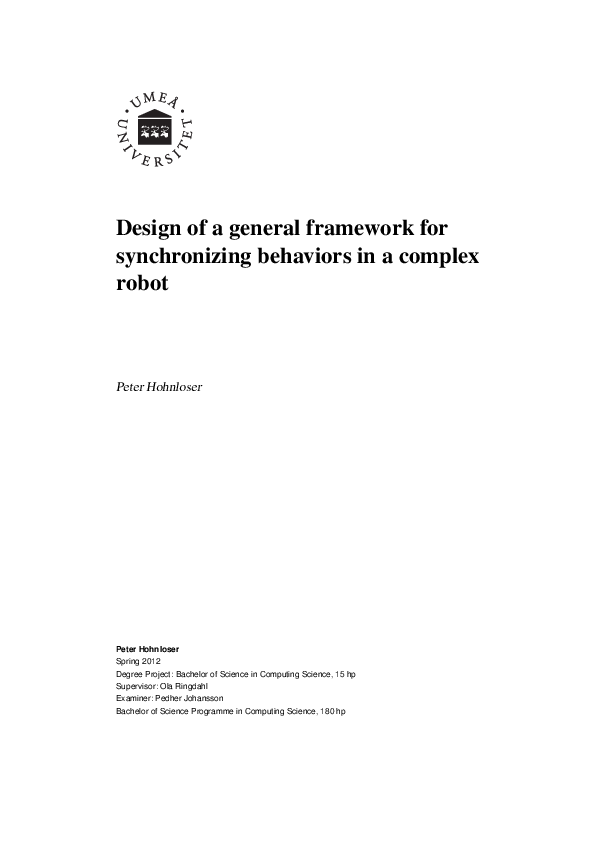 (PDF) Design of a general framework for synchronizing behaviors in a ...