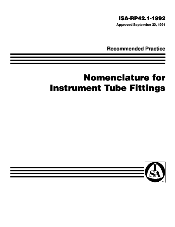 (PDF) Nomenclature for Instrument Tube Fittings