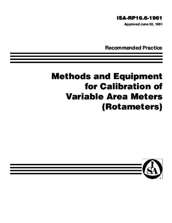 (PDF) Recommended Practice Methods and Equipment for Calibration of ...