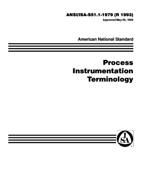 (PDF) Process Instrumentation Terminology