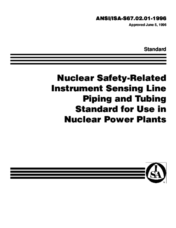 (PDF) Nuclear Safety-Related Instrument Sensing Line Piping and Tubing ...