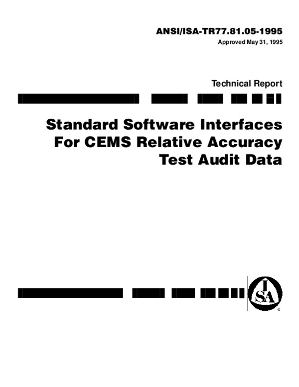 (PDF) Standard Software Interfaces For CEMS Relative Accuracy Test ...