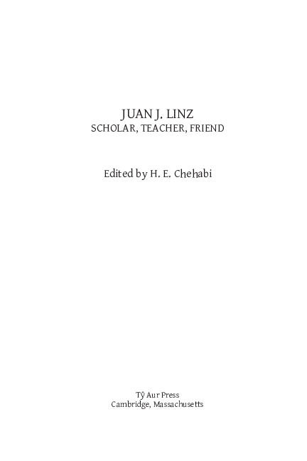 (PDF) A Bibliography of Juan J. Linz