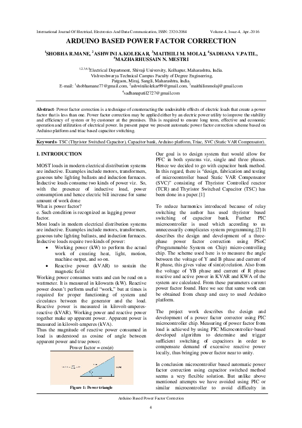 (PDF) ARDUINO BASED POWER FACTOR CORRECTION