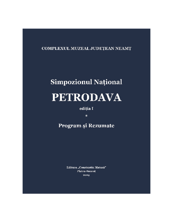(PDF) CERCETAREA ARHEOLOGICĂ PREVENTIVĂ DE LA MORENI (COMUNA VĂLENI ...