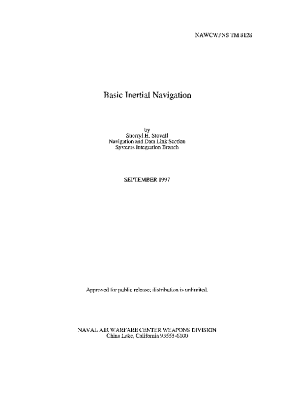 (PDF) Inertial navigation