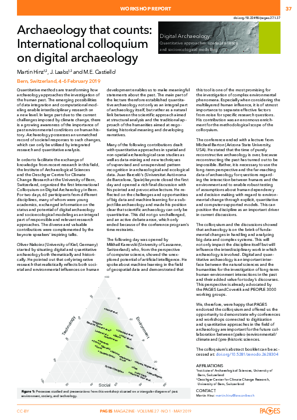 (PDF) Archaeology that counts: International colloquium on digital ...