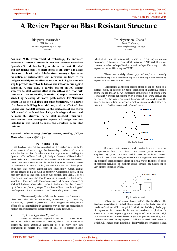 IJERT-A Review Paper on Blast Resistant Structure