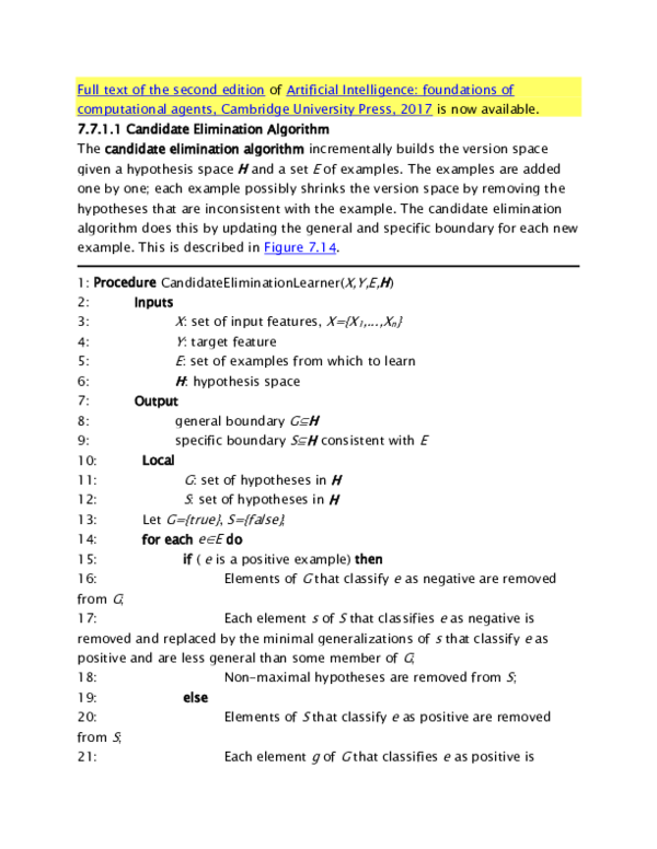 (DOC) Candidate elimination