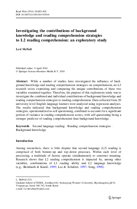(PDF) Investigating the contributions of background knowledge and ...