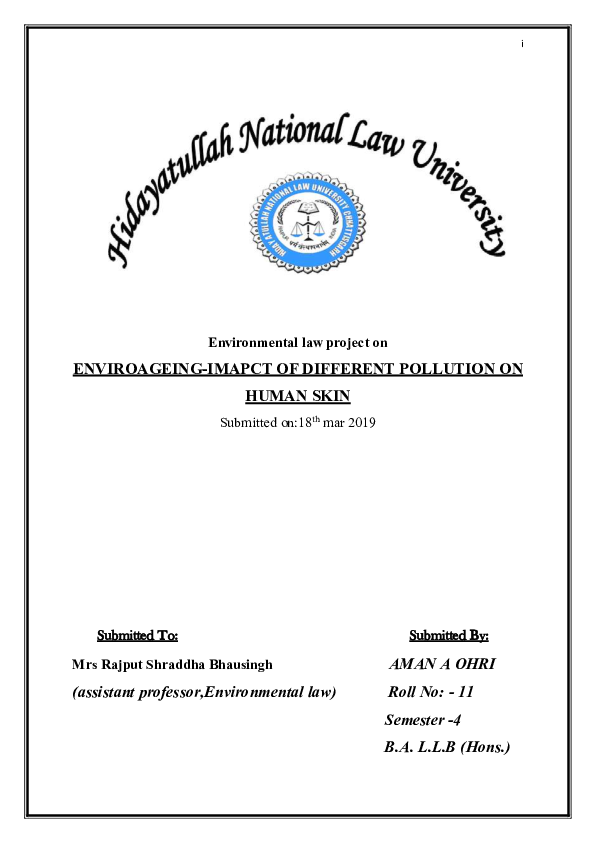 (PDF) Environmental law project on ENVIROAGEING-IMAPCT OF DIFFERENT ...