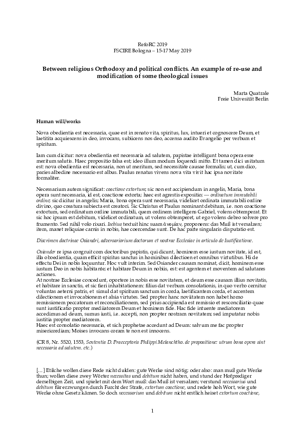 (PDF) Between religious Orthodoxy and political conflicts. An example ...