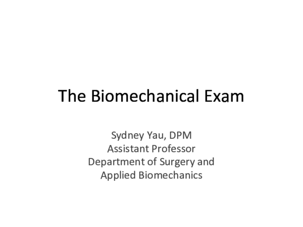 (PDF) The Biomechanical Exam