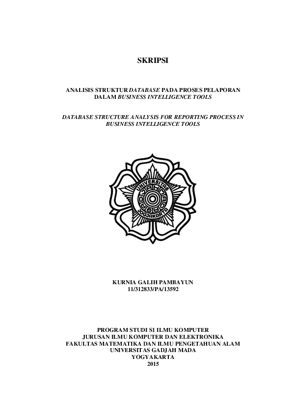 (PDF) SKRIPSI ANALISIS STRUKTUR DATABASE PADA PROSES PELAPORAN DALAM ...