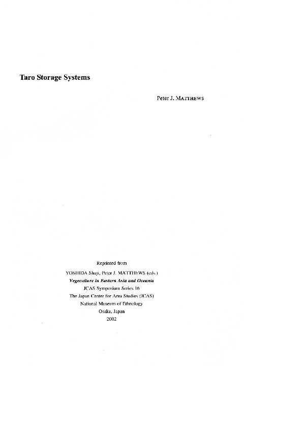 (PDF) Taro Storage Systems