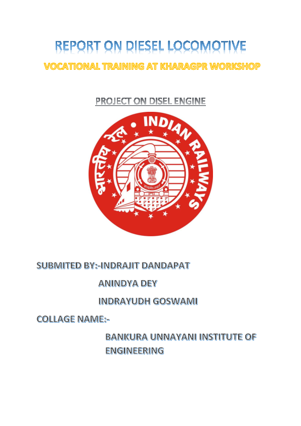 (PDF) REPORT ON DIESEL LOCOMOTIVE