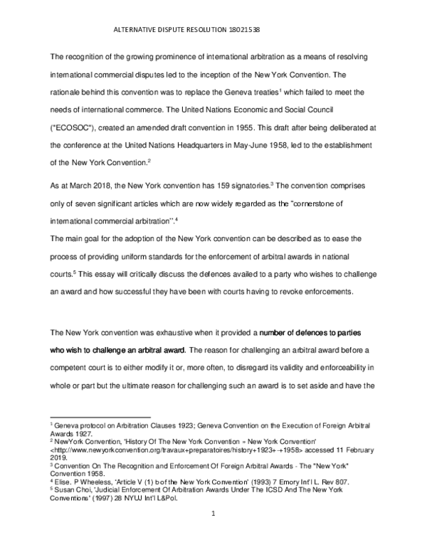 (DOC) ALTERNATIVE DISPUTE RESOLUTION