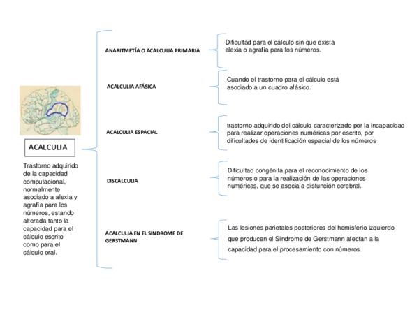 (DOC) ACALCULI A DISCALCULIA ACALCULIA ESPACIAL ACALCULIA AFÁSICA ...