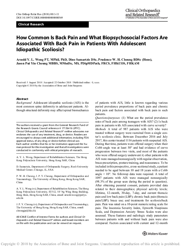 (PDF) How Common Is Back Pain and What Biopsychosocial Factors Are ...