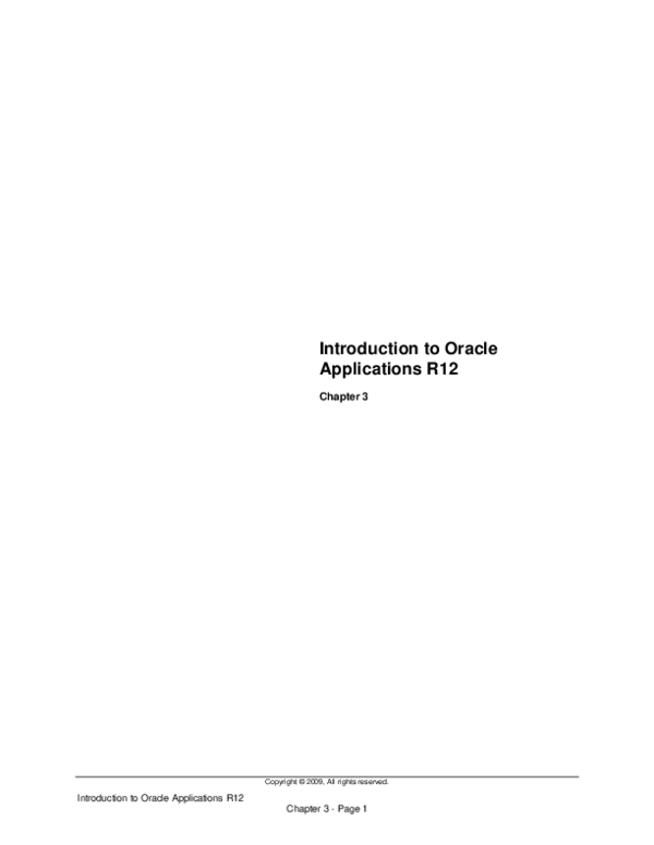 Pdf Introduction To Oracle Applications R12 Introduction To Oracle Applications R12