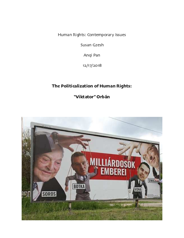 (PDF) Human Rights: Contemporary Issues The Politicalization of Human ...