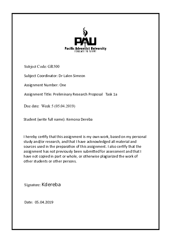 (DOC) Thesis Proposal - Preliminary Draft