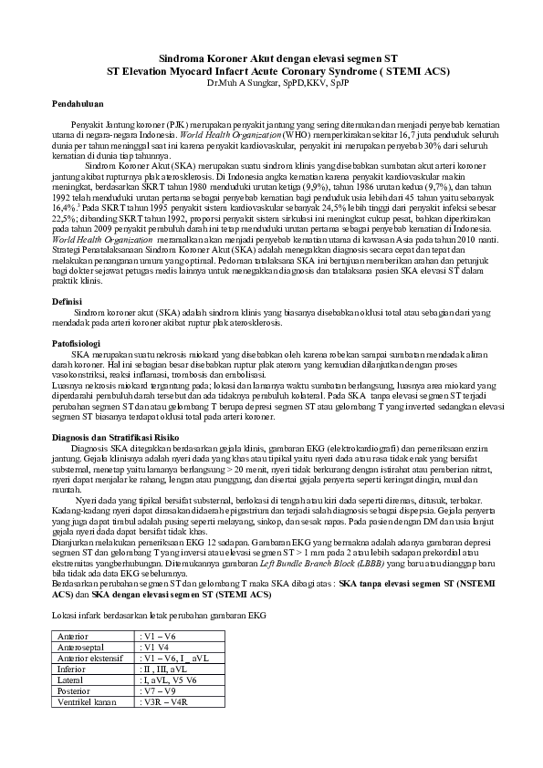 (PDF) Sindroma Koroner Akut dengan elevasi segmen ST ST Elevation ...