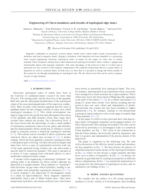 (PDF) Engineering of Chern insulators and circuits of topological edge ...