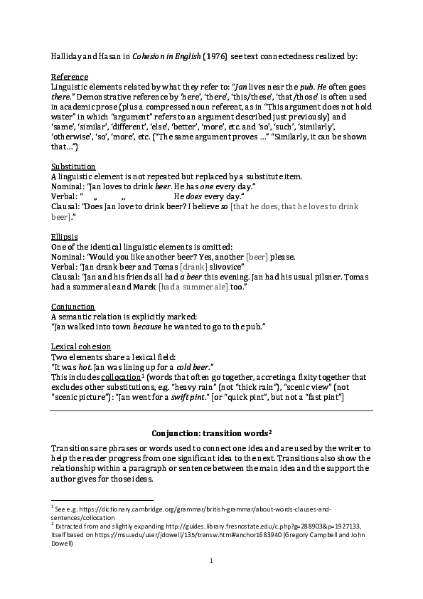(PDF) Cohesion-Conjunction