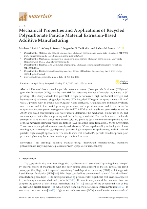(PDF) Mechanical Properties and Applications of Recycled Polycarbonate ...