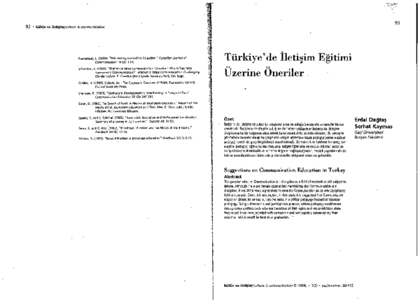 (PDF) Erdal Dağtaş ve Serhat Kaymas - Türkiye' de İletişim Eğitimi ...
