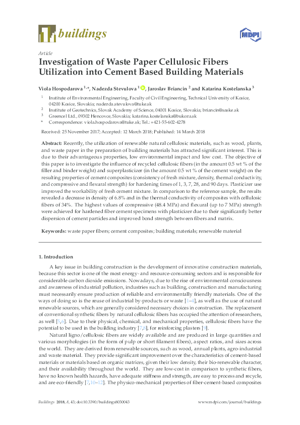 (PDF) Investigation of Waste Paper Cellulosic Fibers Utilization into ...