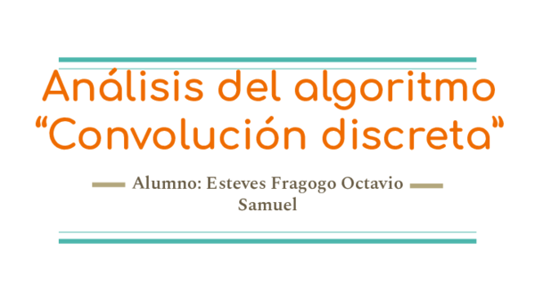 (PDF) Análisis del algoritmo "Convolución discreta"