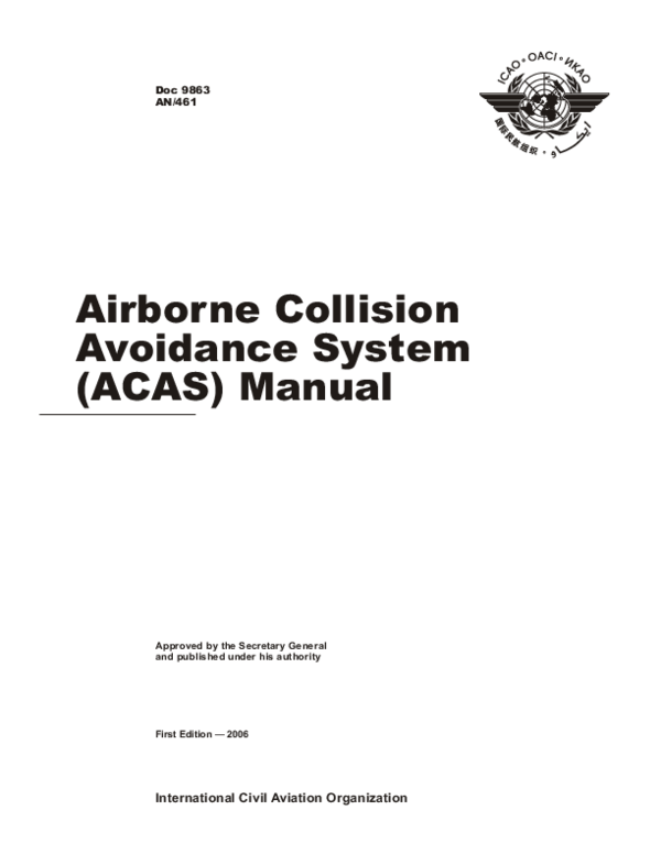 (PDF) International Civil Aviation Organization Airborne Collision Avoidance System (ACAS) Manual