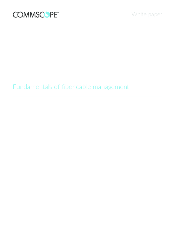 (PDF) Fundamentals of fiber cable management
