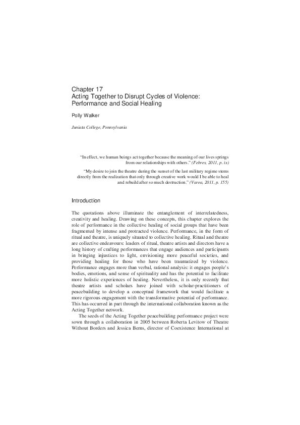 (PDF) Chapter 17 Acting Together to Disrupt Cycles of Violence ...